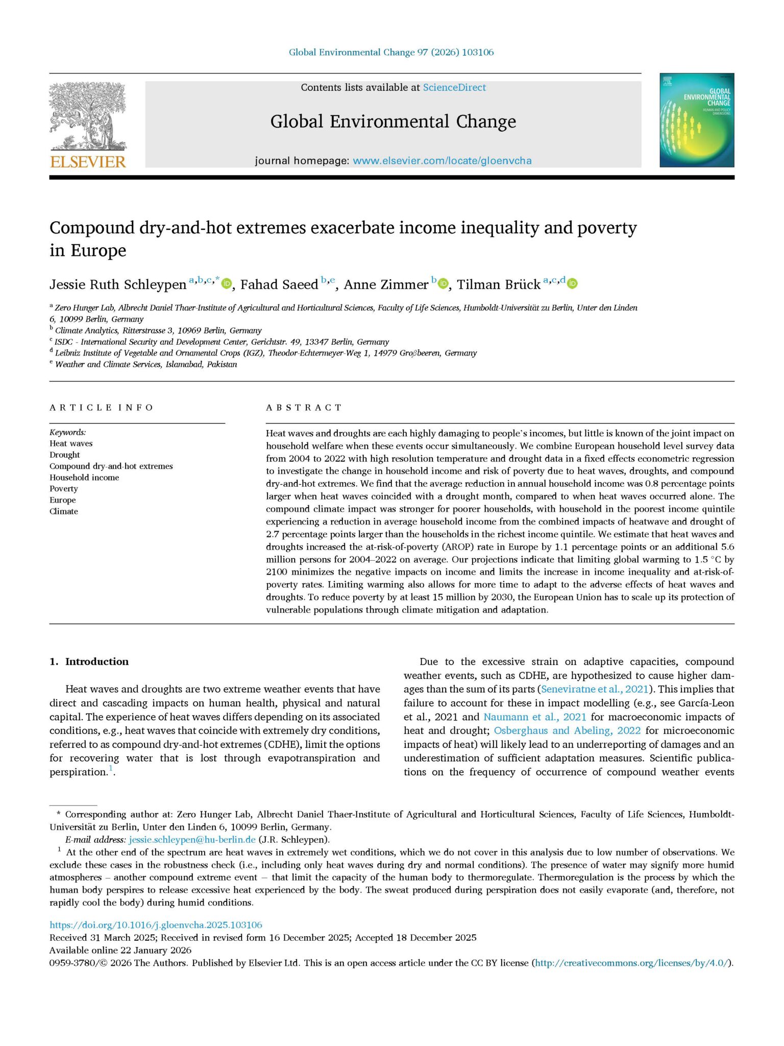 Compound dry-and-hot extremes exacerbate income inequality and poverty ...